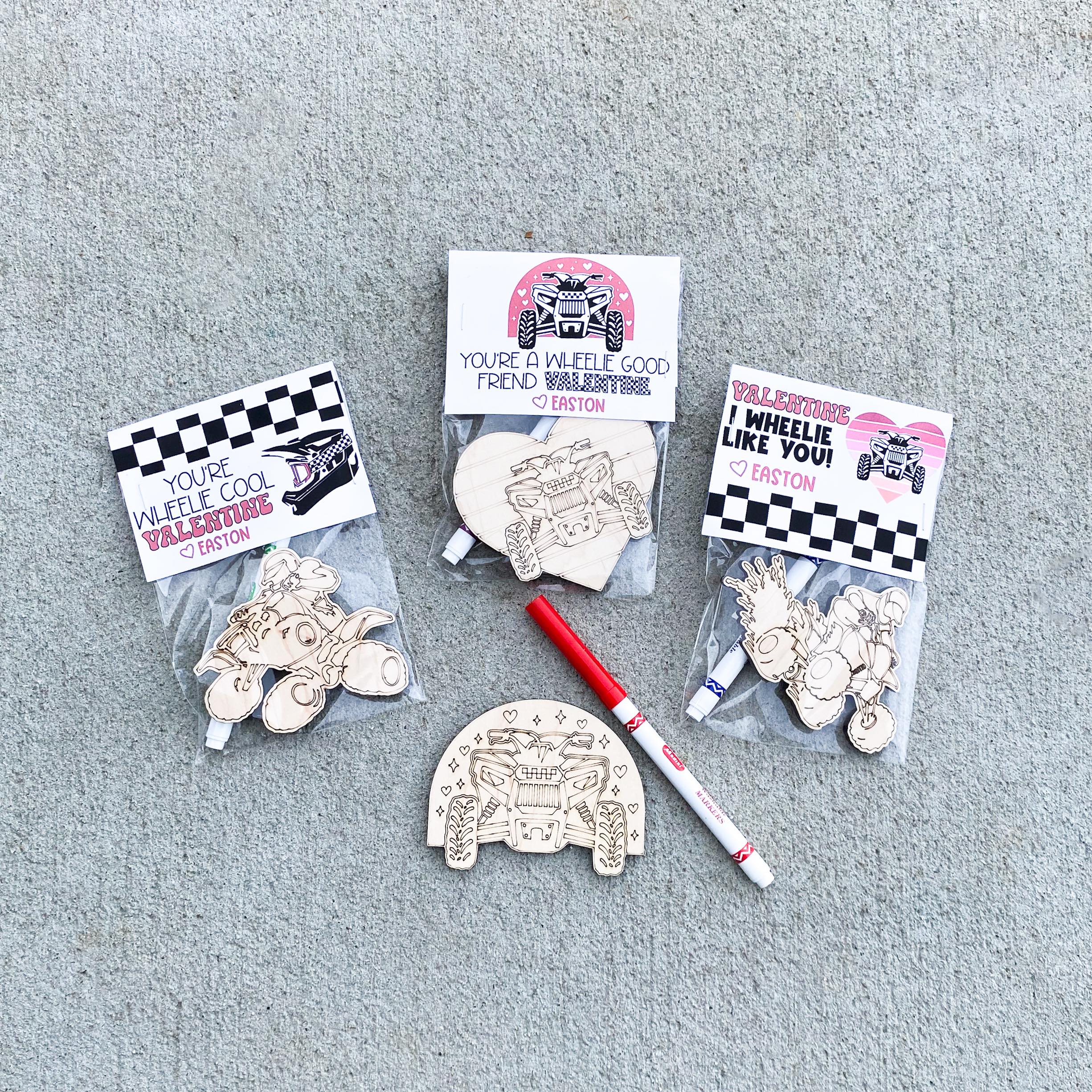 Quad Color Your Own Valentine's Cards |Four Wheelers| – Easton Timber Co