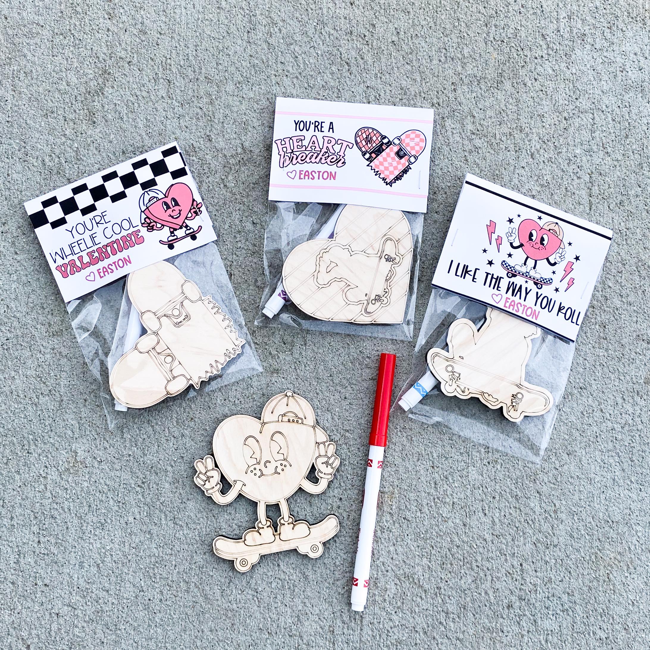 Skateboard Color Your Own Valentine's Cards – Easton Timber Co